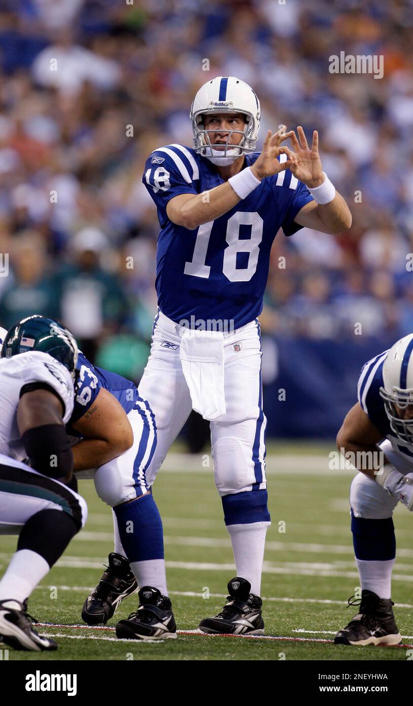 Indianapolis Colts quarterback Peyton Manning calls a play during an ...