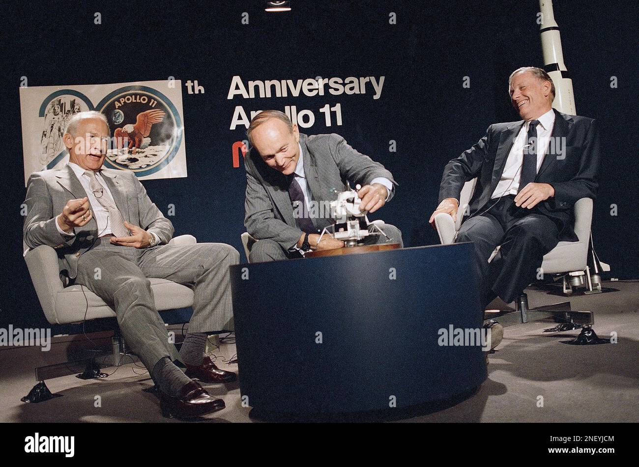 Apollo 11 astronauts Buzz Aldrin, left, Mike Collins and Neil Armstrong ...