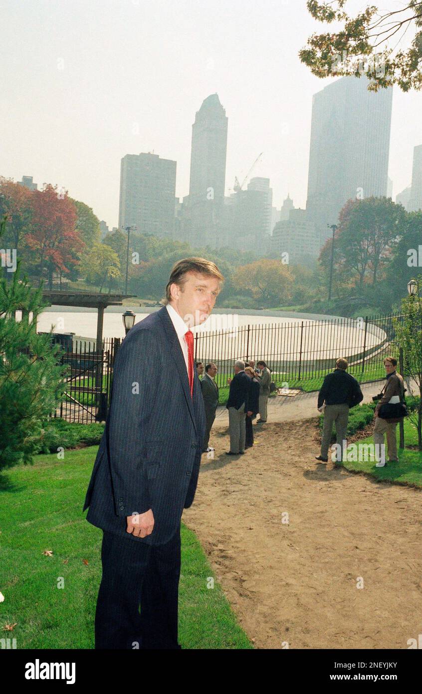 Real estate developer Donald Trump stands in front of the Wollman ...