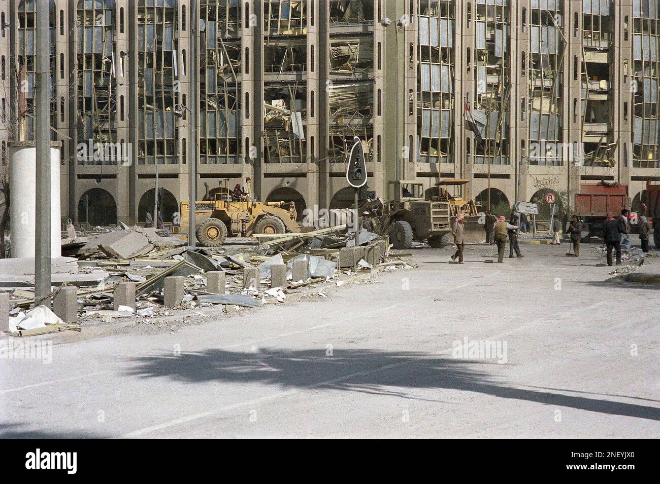 A building on Haifa St. on Feb. 14, 1991 in downtown Baghdad shows the ...