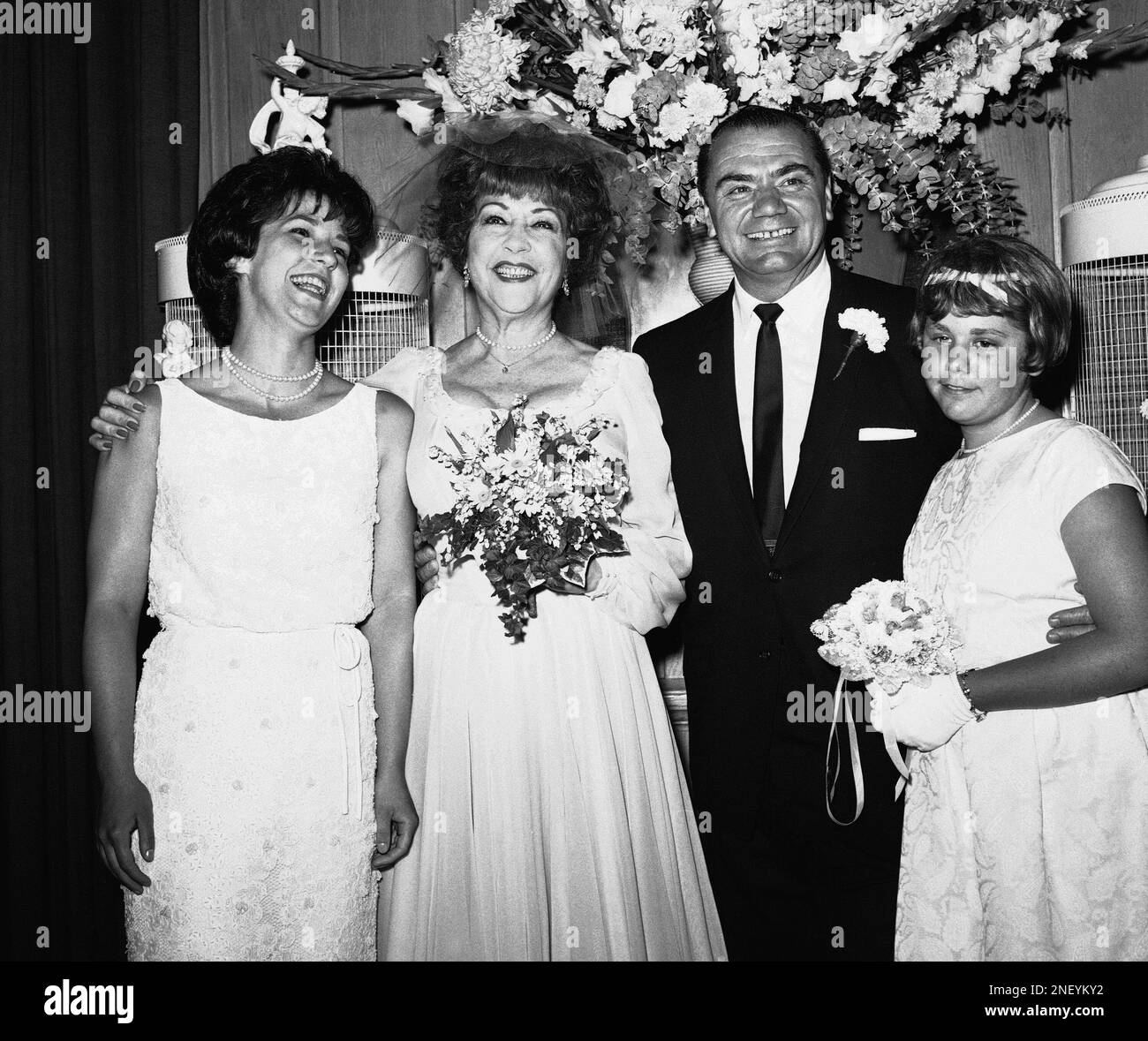 Singer Ethel Merman and actor Ernest Borgnine are all smiles at the ...
