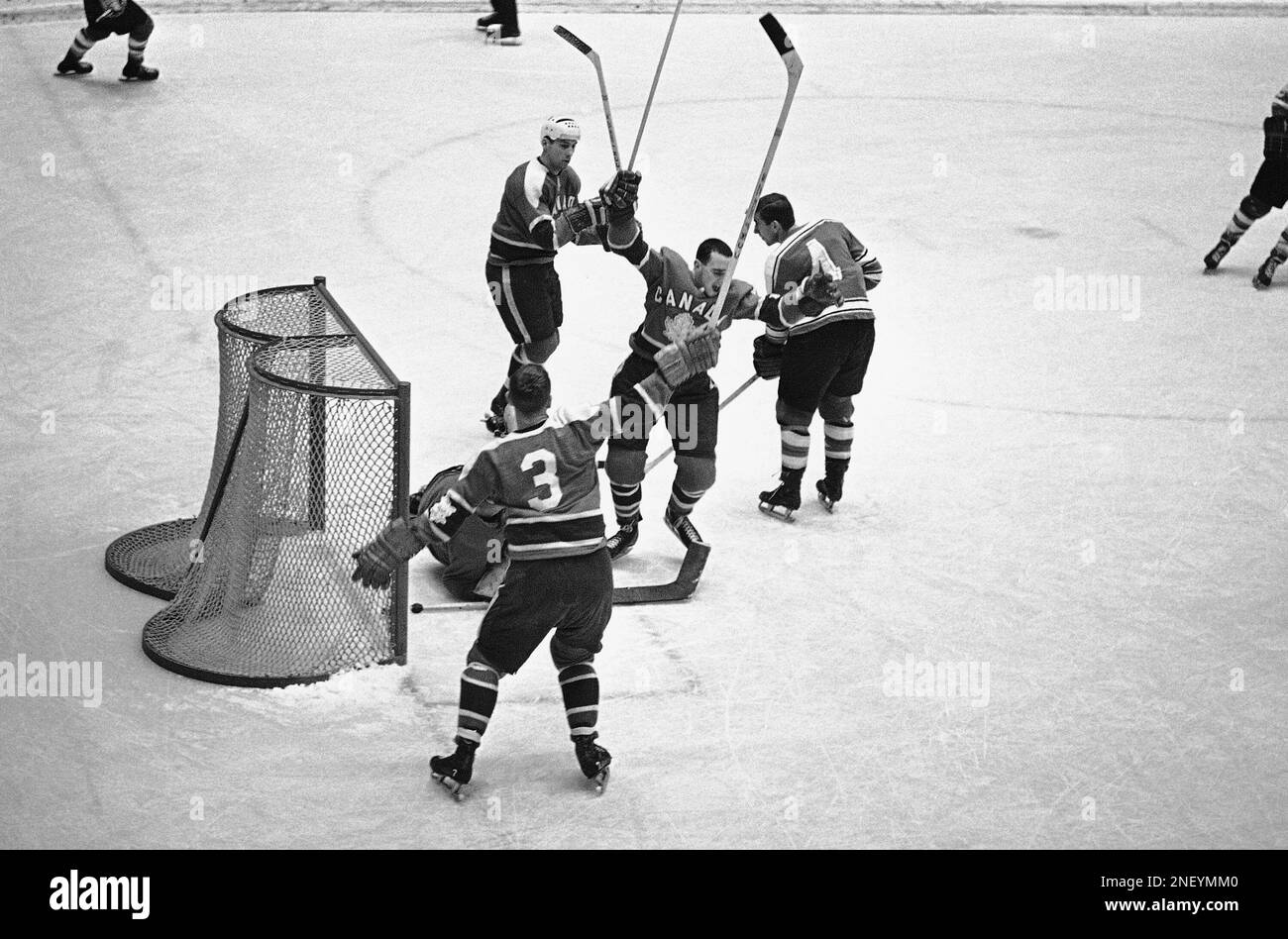 Canada scores their second goal in the ice hockey match versus Germany ...