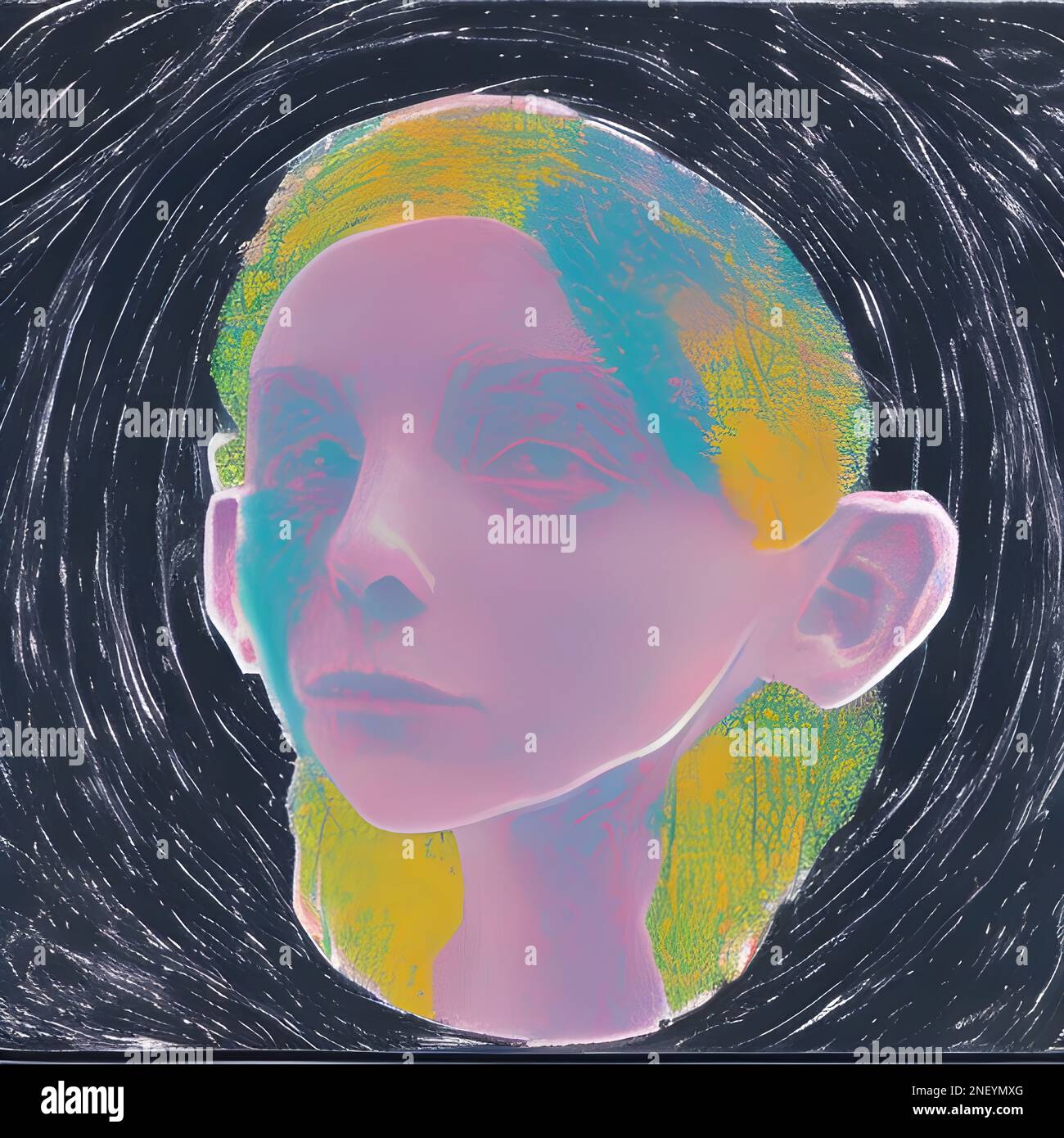 Surreal illustration about the seeker and the dark side of the psyche ...