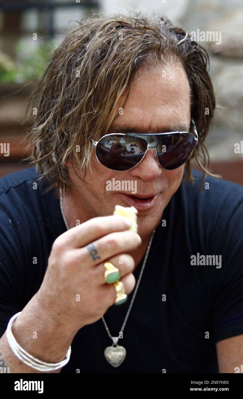 Hoolywood actor, Mickey Rourke at a local ethno restaurant in Sarajevo ...