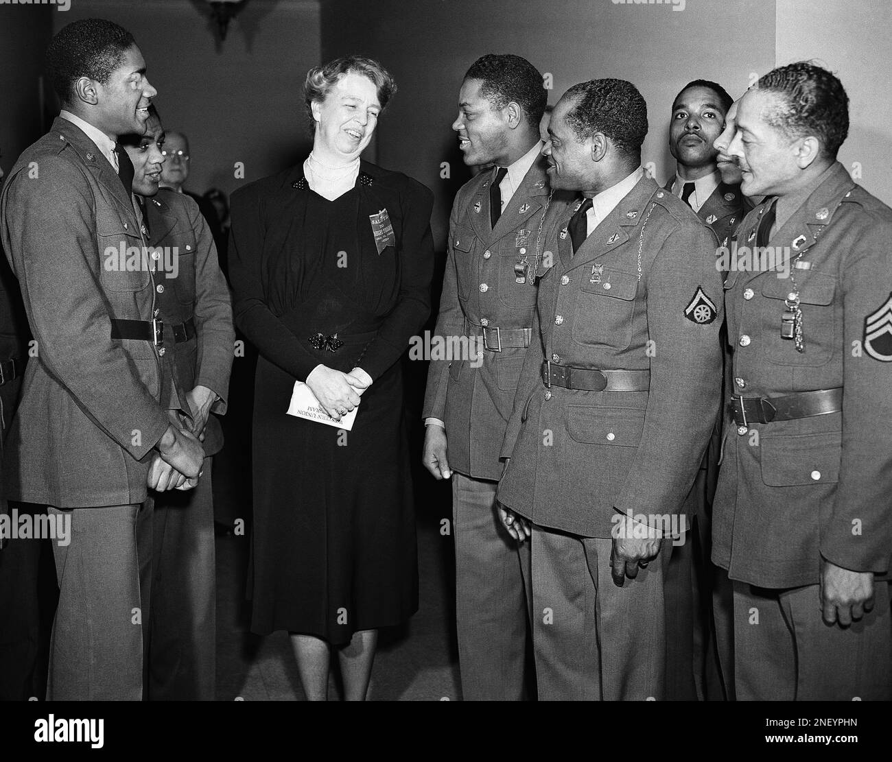 First Lady Eleanor Roosevelt attends a pageant depicting the ...