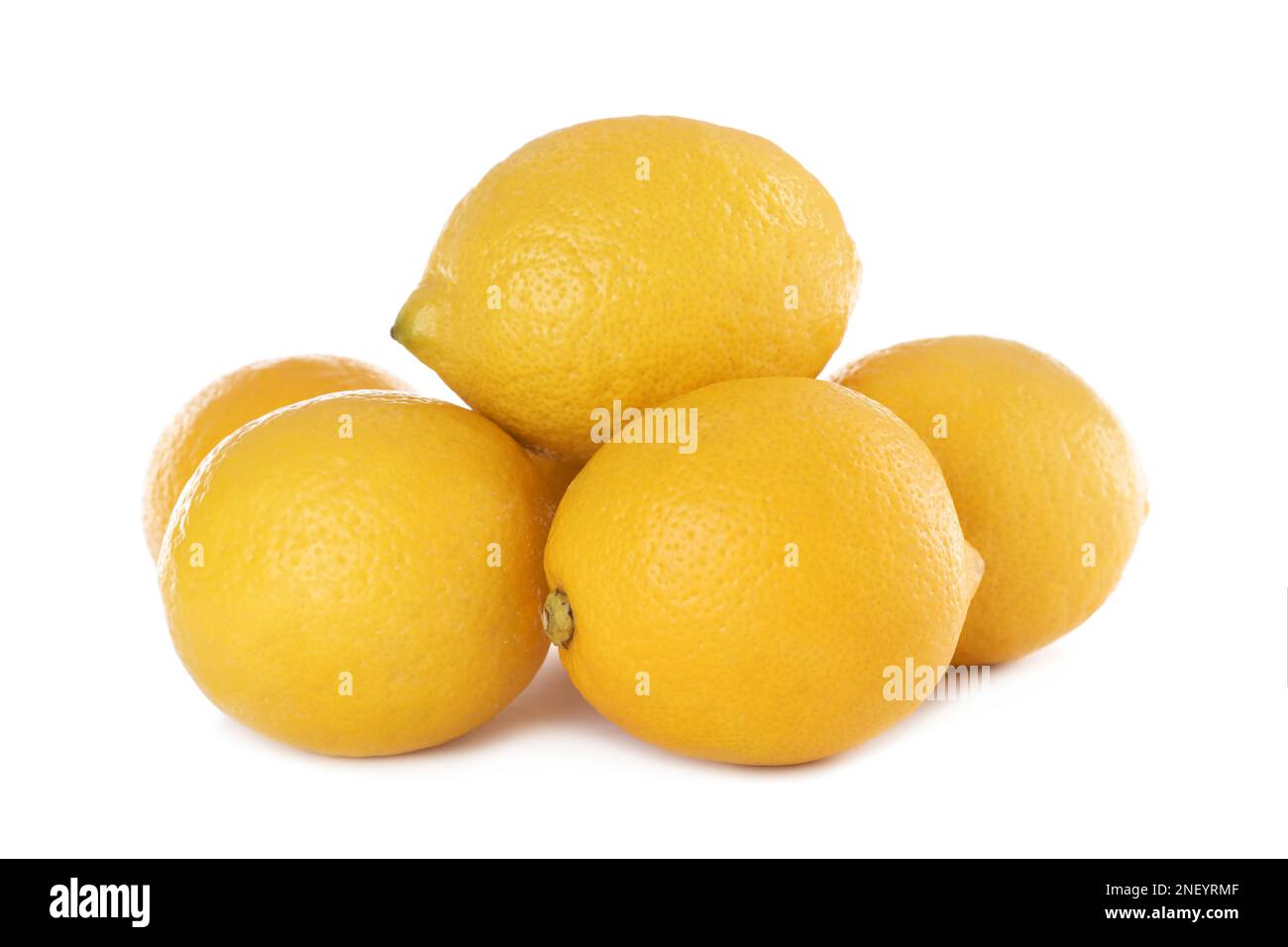Whole fresh ripe lemons on white background Stock Photo - Alamy