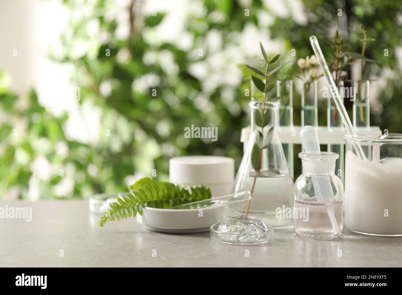 Natural ingredients for cosmetic products and laboratory glassware on ...