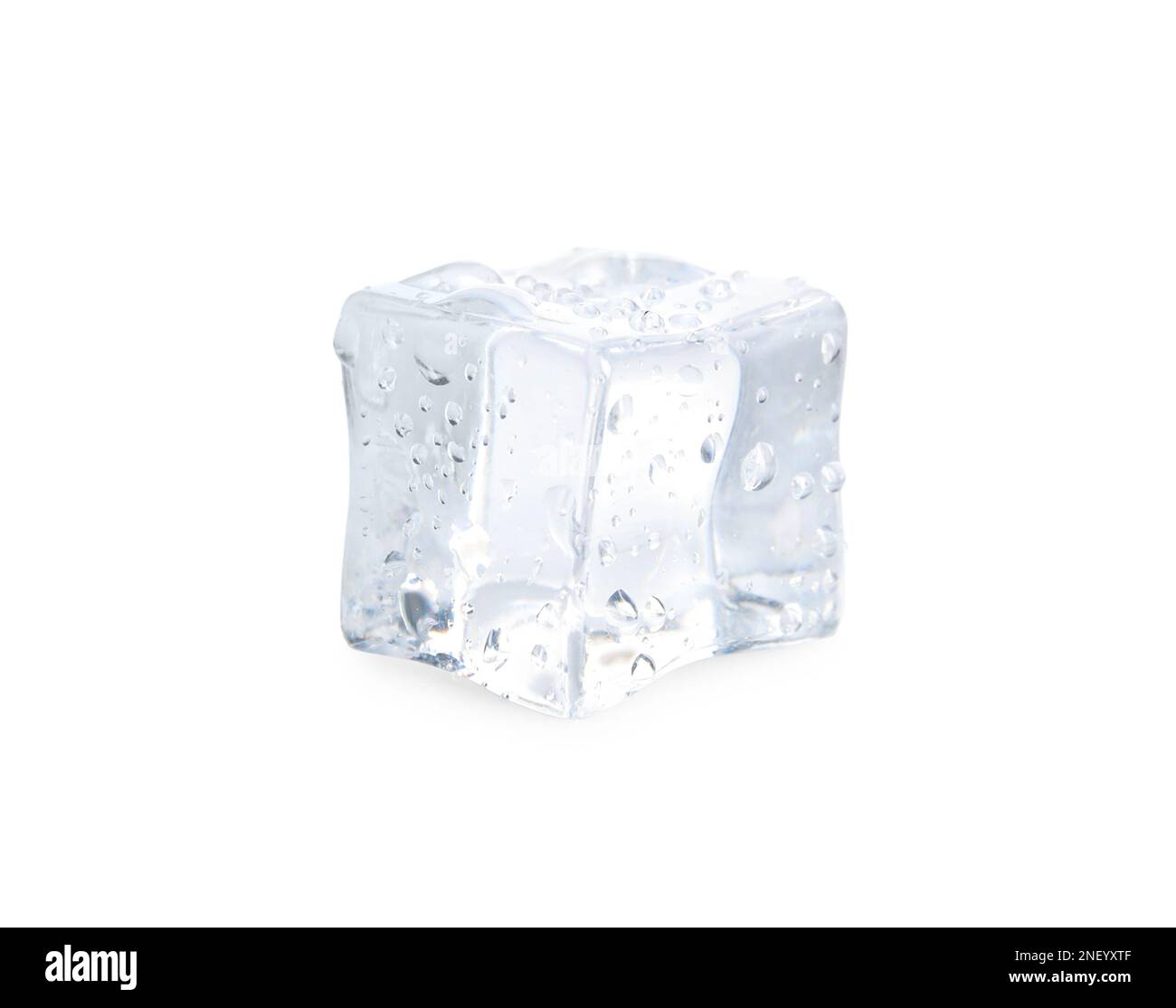Ice cube with water drops isolated on white Stock Photo - Alamy