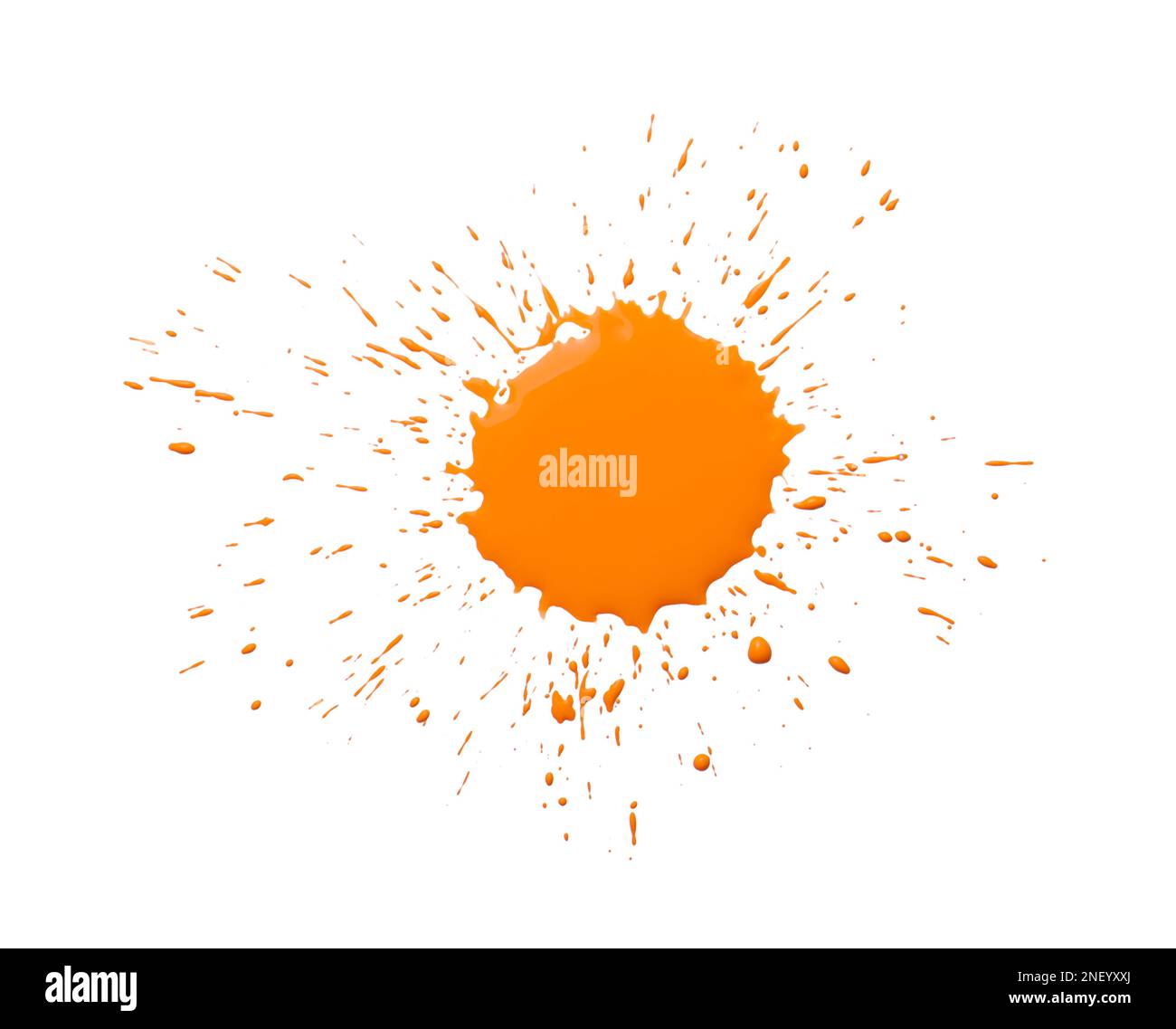 Orange paint splashes on white background, top view Stock Photo - Alamy