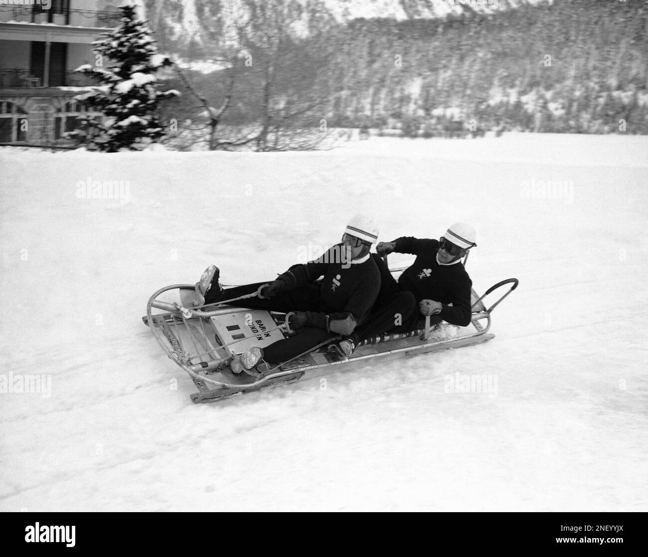 Belgian second team, M. Leclef (pilot) and G. Niels, competing in the ...