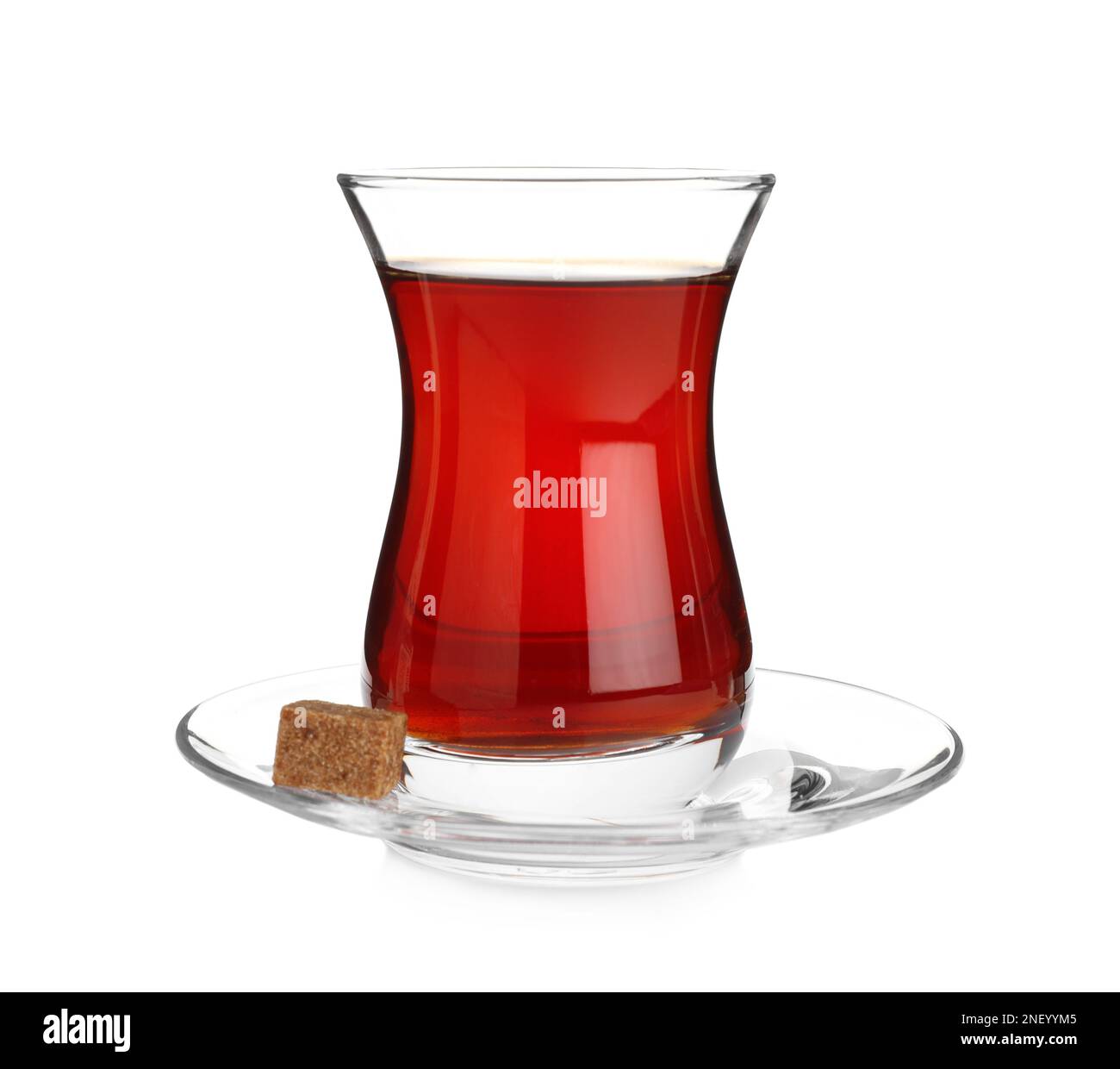 Glass with traditional Turkish tea isolated on white Stock Photo - Alamy