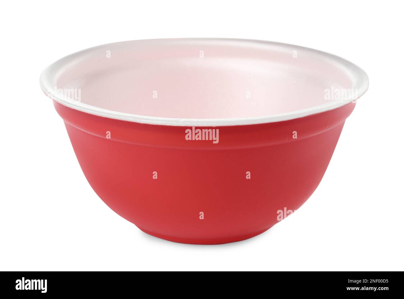 Disposable red plastic bowl isolated on white Stock Photo - Alamy