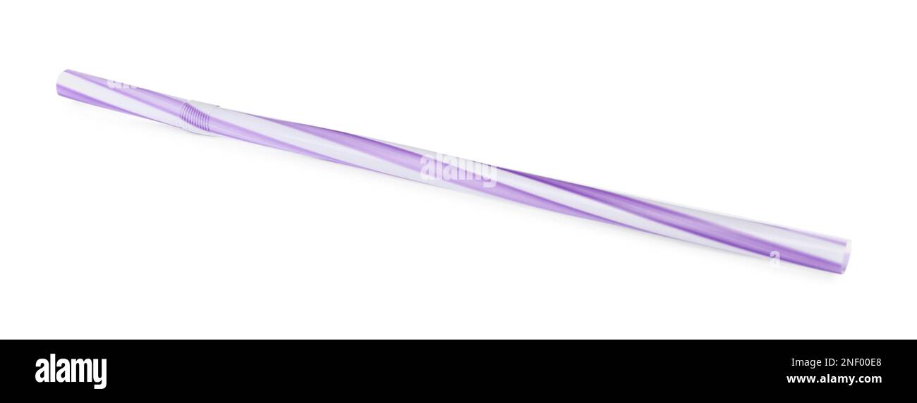 Bright disposable plastic straw isolated on white Stock Photo - Alamy