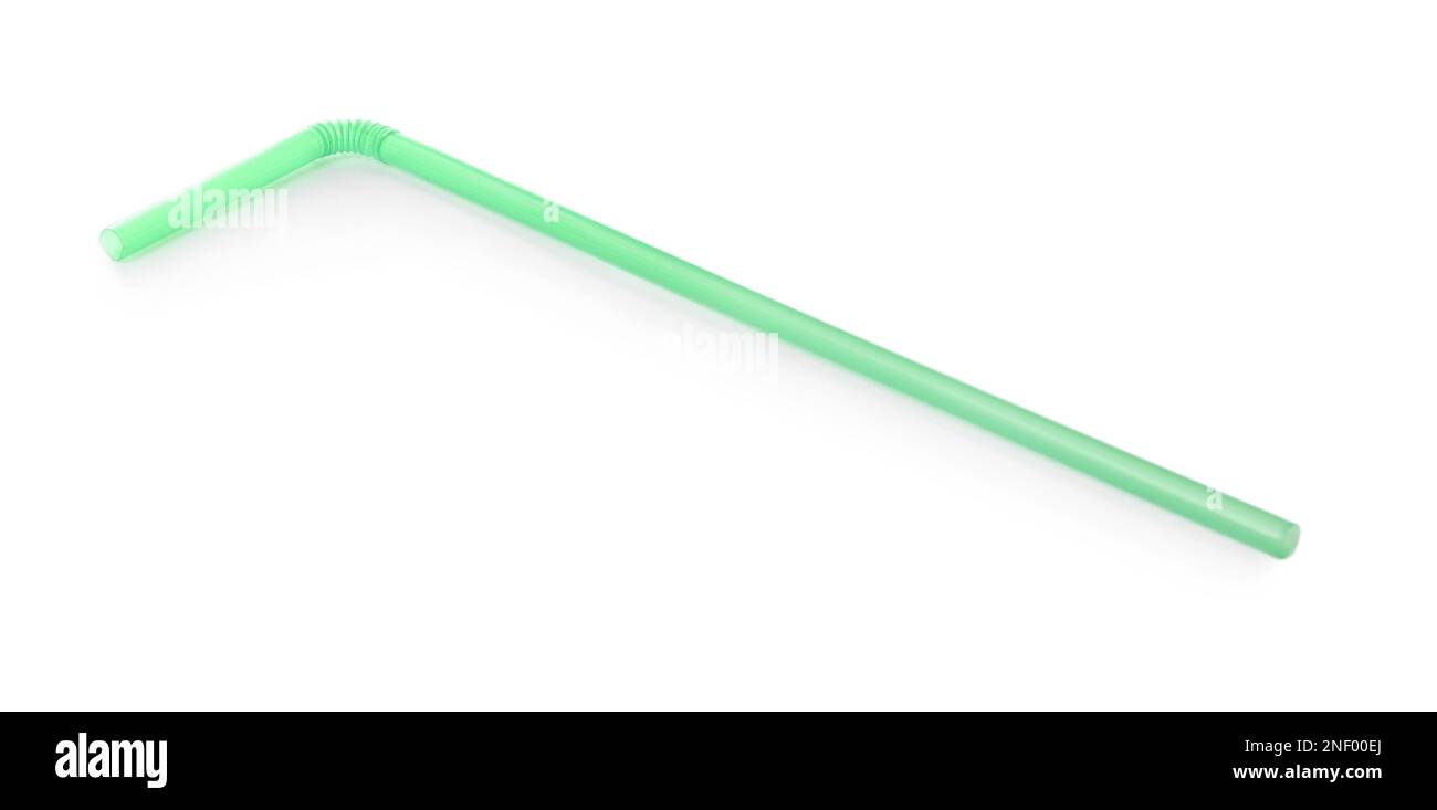 Bright disposable plastic straw isolated on white Stock Photo - Alamy