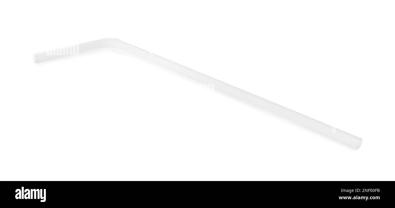 Bright disposable plastic straw isolated on white Stock Photo - Alamy
