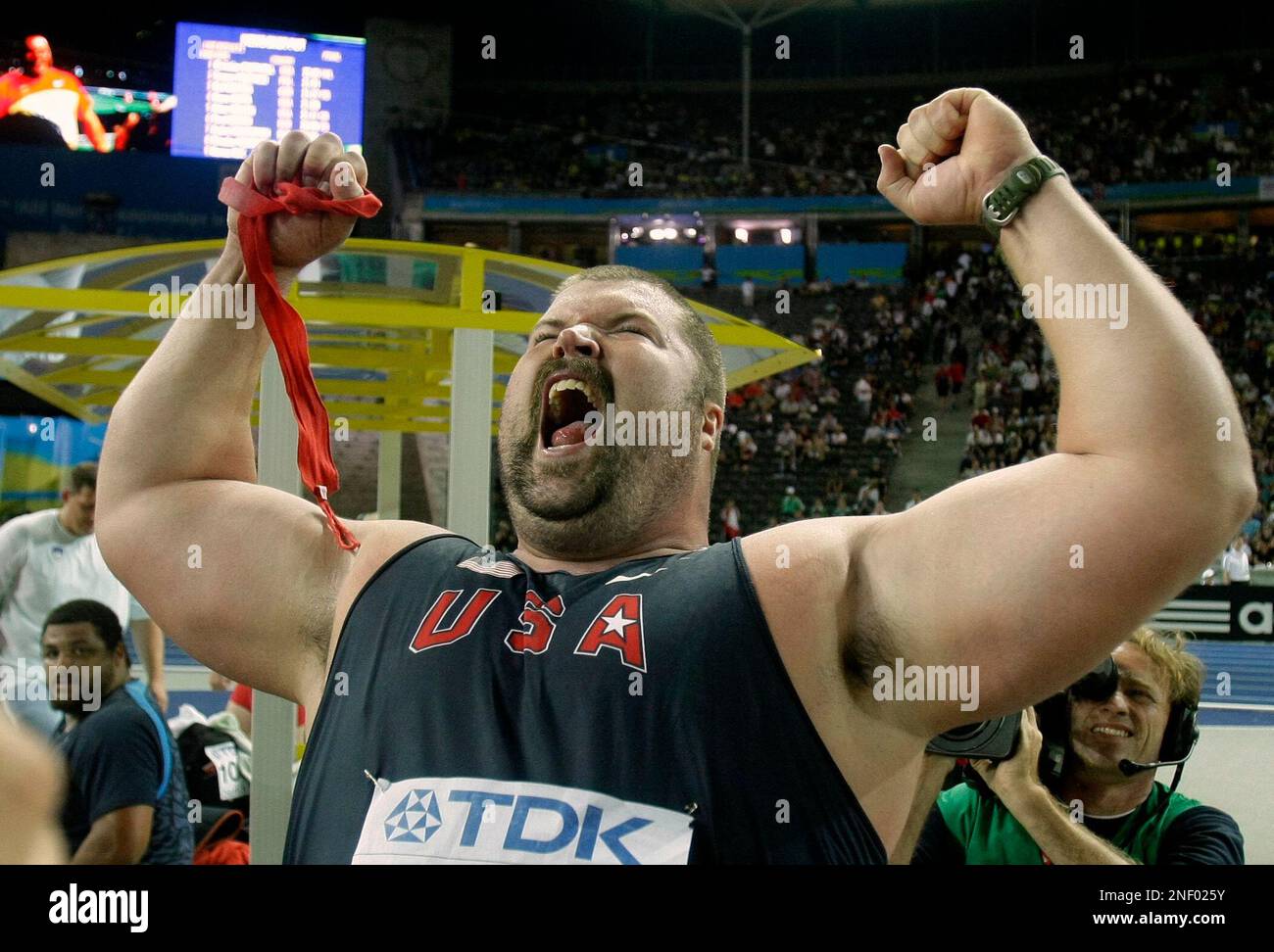 Christian Cantwell of the United States celebrates after winning the ...