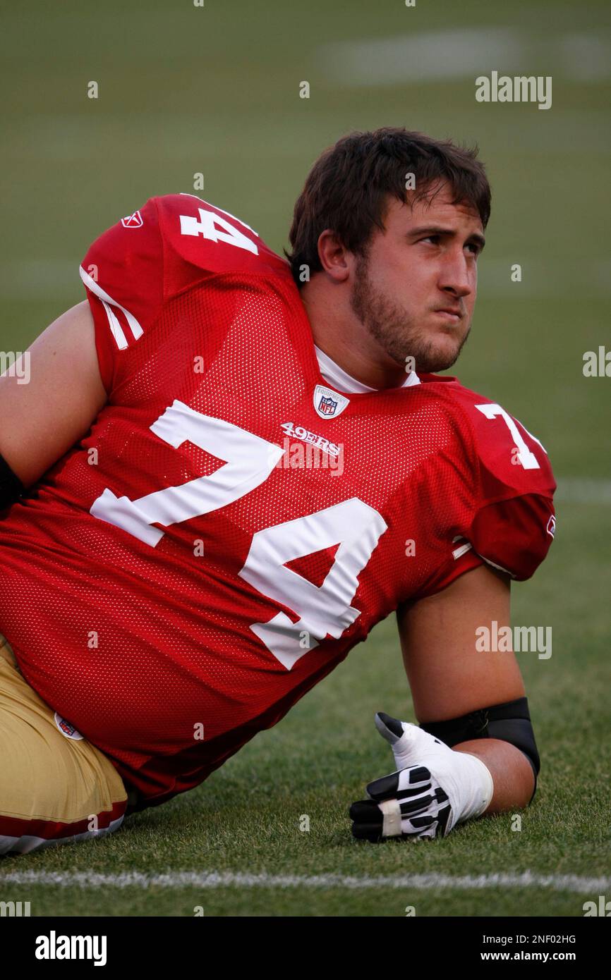 San Francisco 49ers offensive tackle Joe Staley (74) stretched during ...