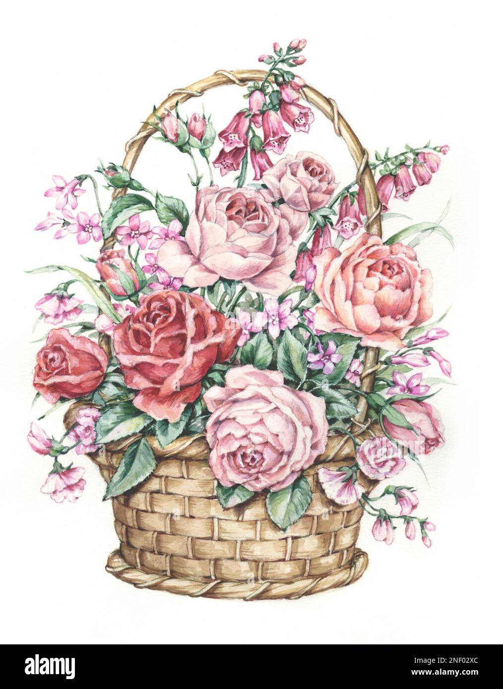 Basket flowers design Cut Out Stock Images & Pictures - Alamy
