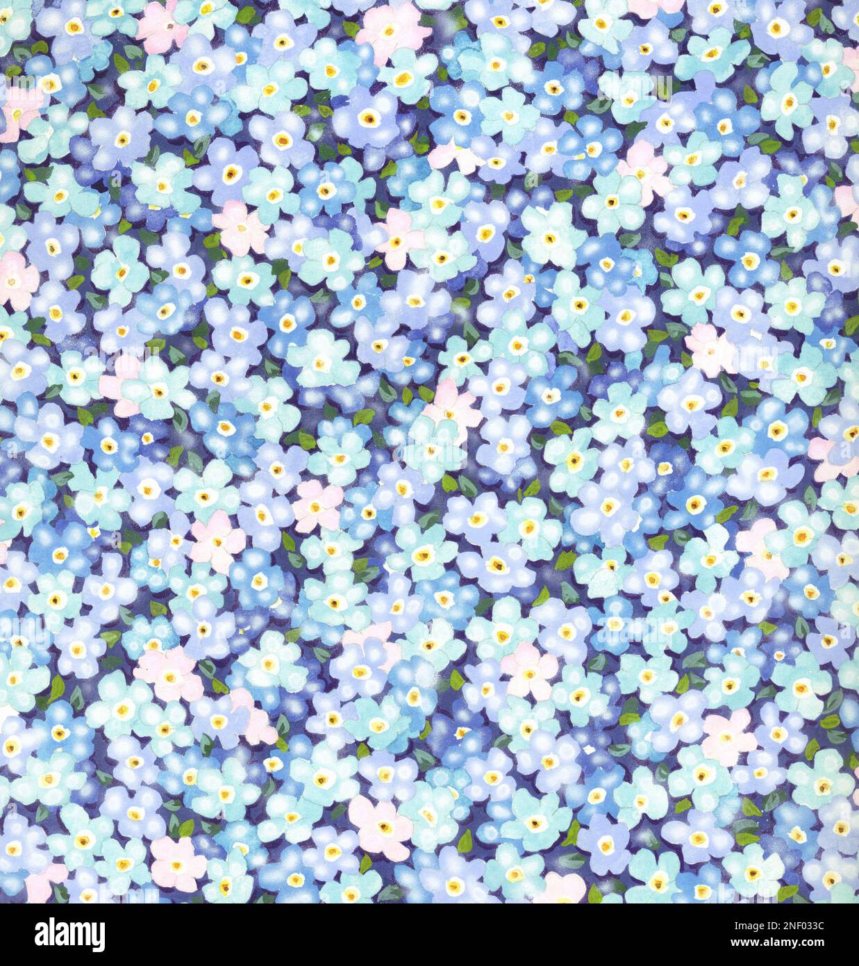 Decorative blue painted floral pattern hi-res stock photography and ...