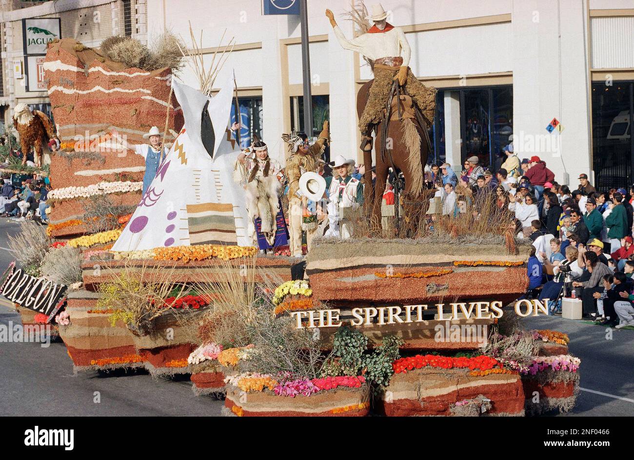 The Portland Rose Festival entry “The Spirit Lives On” rolls down the ...