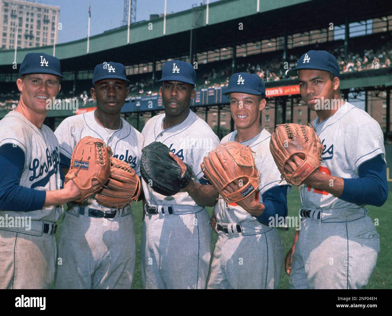 Los Angeles Dodgers infielders & catcher, from left, Ron Fairly, Jim ...
