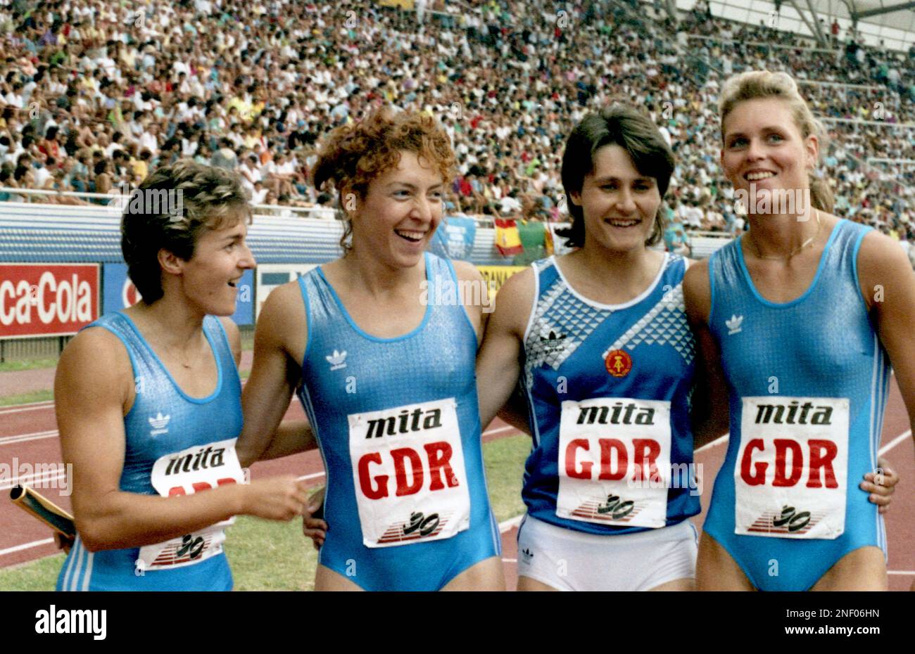 East German 100 meters runners Silke Moeller, Sabine Guenther, Kerstin ...