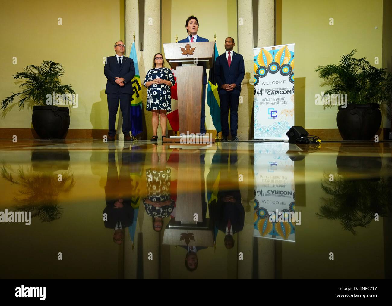 Prime Minister Justin Trudeau is joined by Sebastien Carriere ...