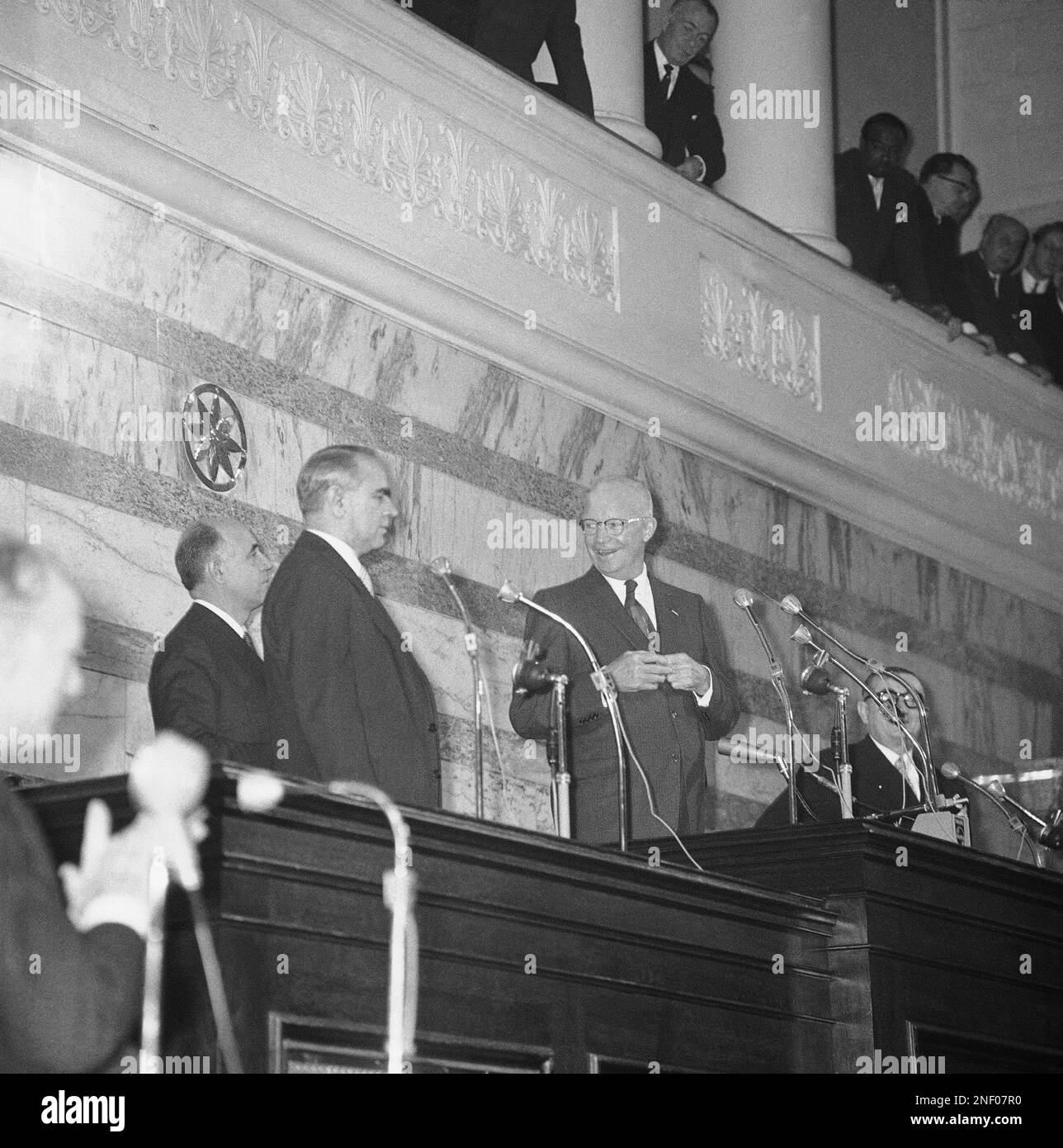 President Dwight D. Eisenhower has a smile and a work for Green Premier ...