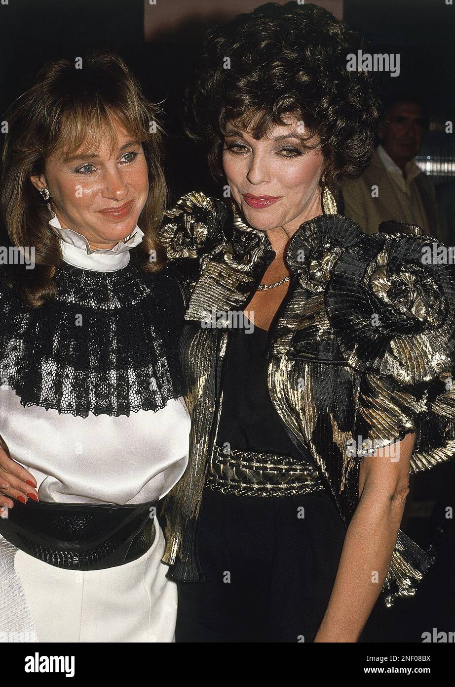 Actress Joan Collins, right, is shown with Pamela Bellwood in Los ...