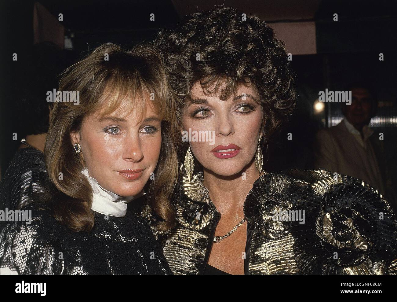 Actress Joan Collins, right, is shown with Pamela Bellwood in Los ...