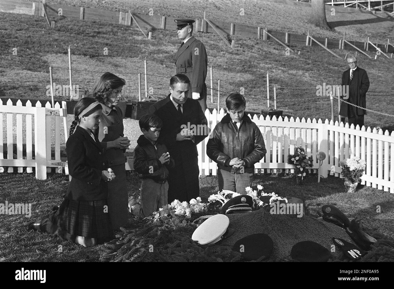 Sargent Shriver, his wife Eunice, and three of their children pray at ...