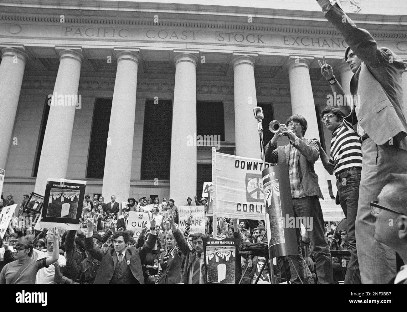 Youthful anti-war demonstrators, part of crowd of more than 5,000 that ...