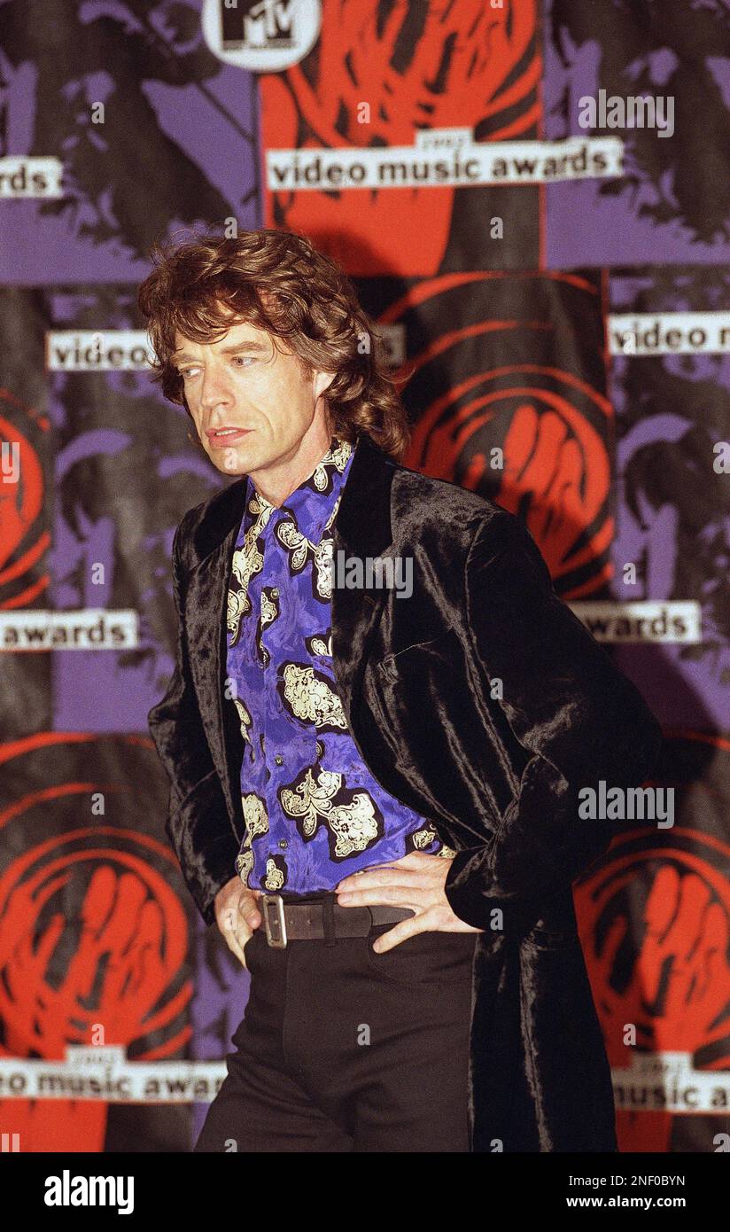 Mick Jagger is shown at MTV Awards, Sept. 9, 1992 in Los Angeles ...