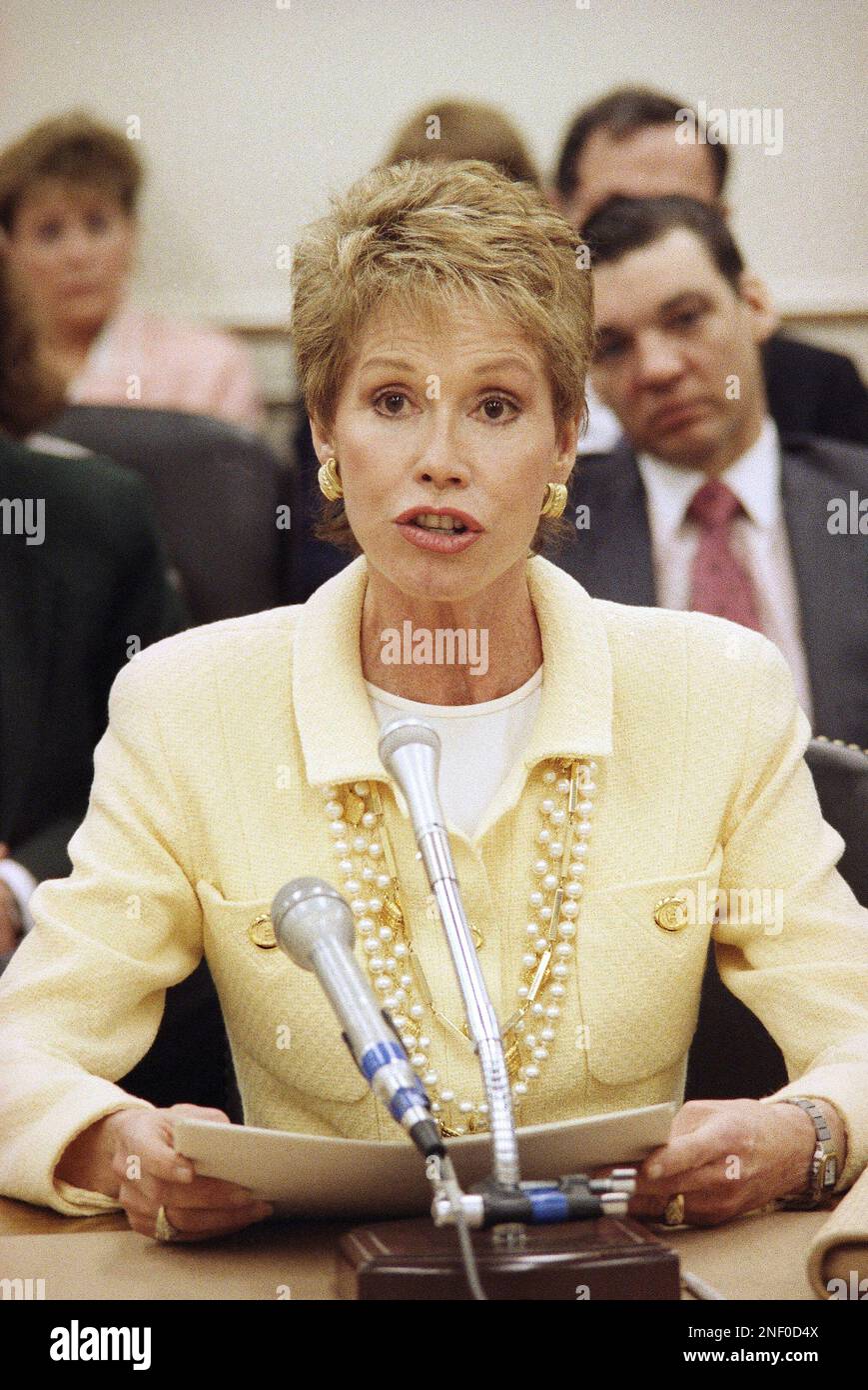 Actress Mary Tyler Moore testifies before a House Appropriation Labor ...