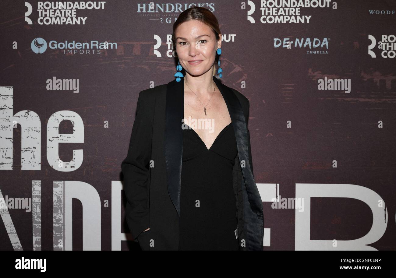 Julia Stiles attends "The Wanderers" Broadway opening at the Laura Pels ...