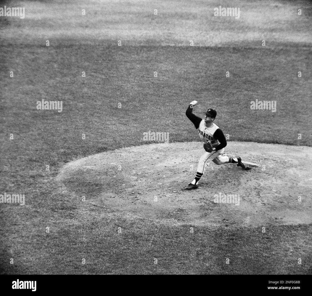 Bob Moose of the Pittsburgh Pirates, pitching during a game between the ...