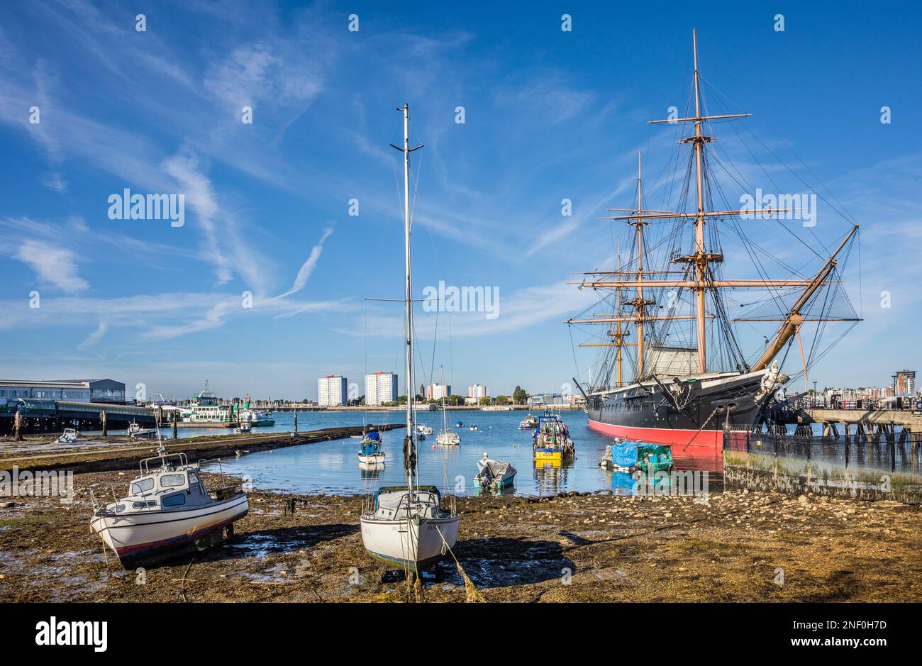 museum ship HMS Warrior at Portsmouth Historic Dockyard was the first ...