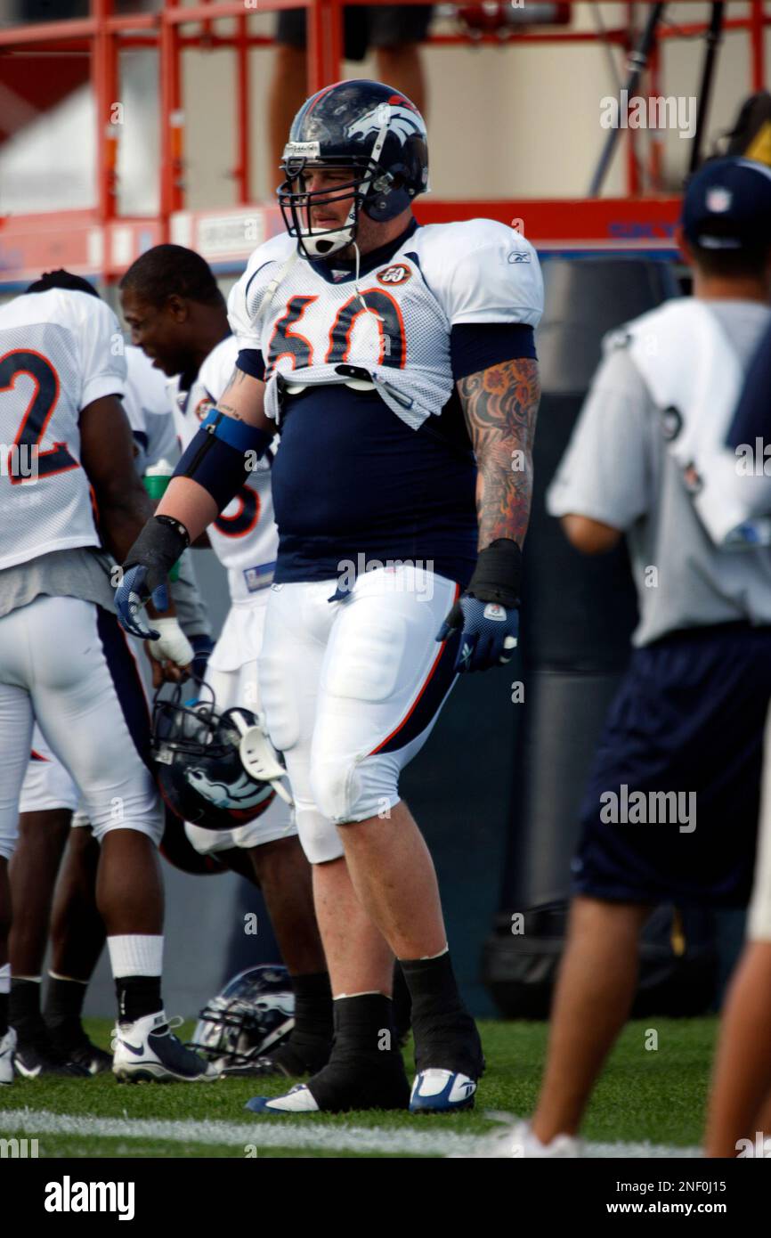 Denver Broncos guard Matt McChesney takes part in drills during ...