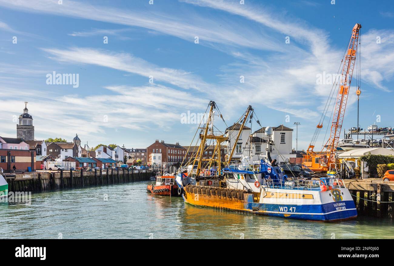 fishing trawlers at Camber Quay, Old Portsmouth, Hampshire, South East ...