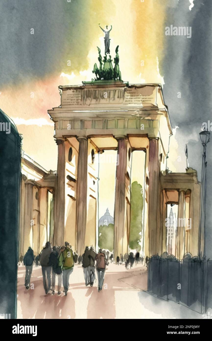 Watercolor painting germany hi-res stock photography and images - Alamy