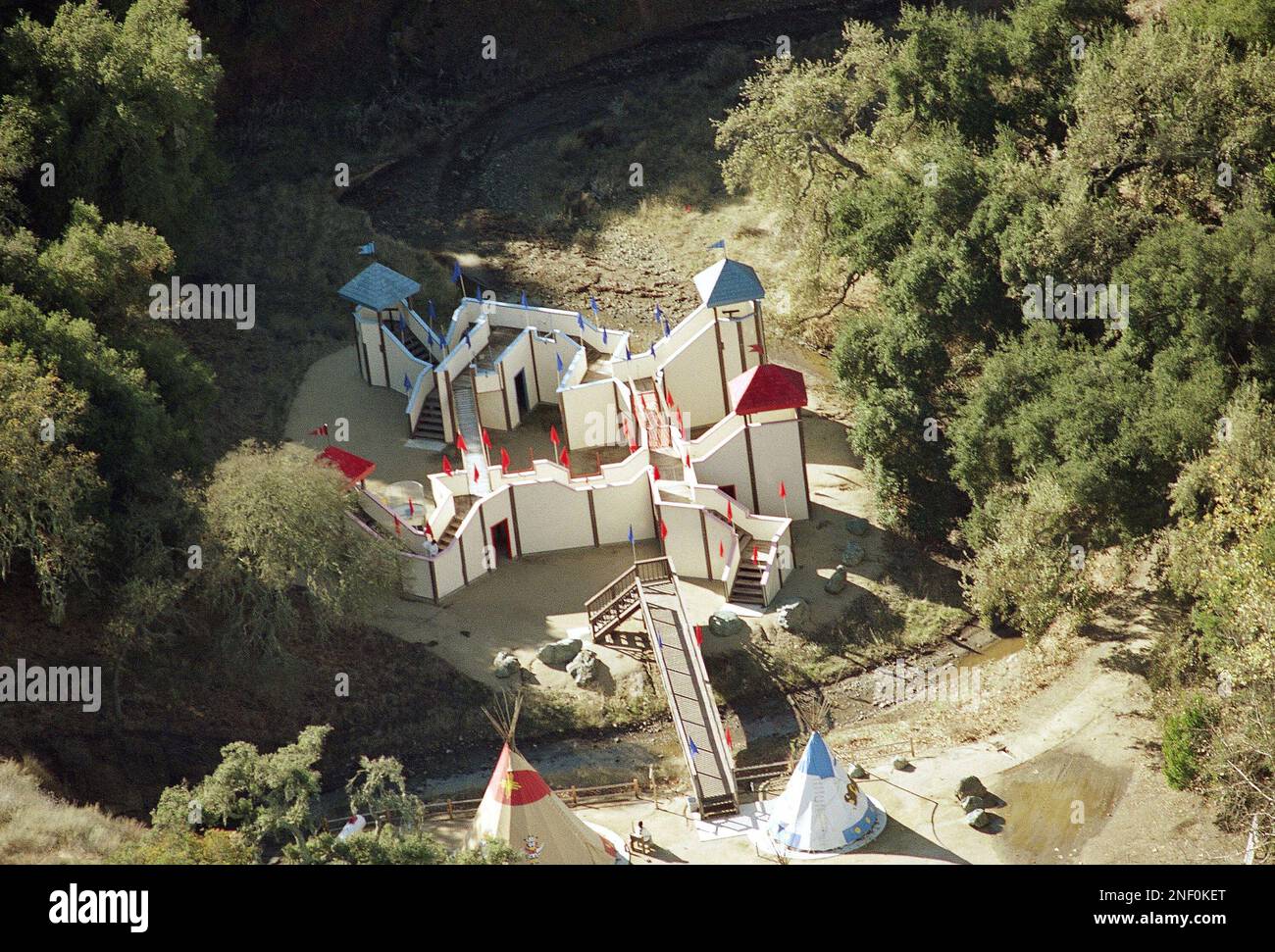 This is an aerial view of pop superstar Michael Jackson's Neverland ...