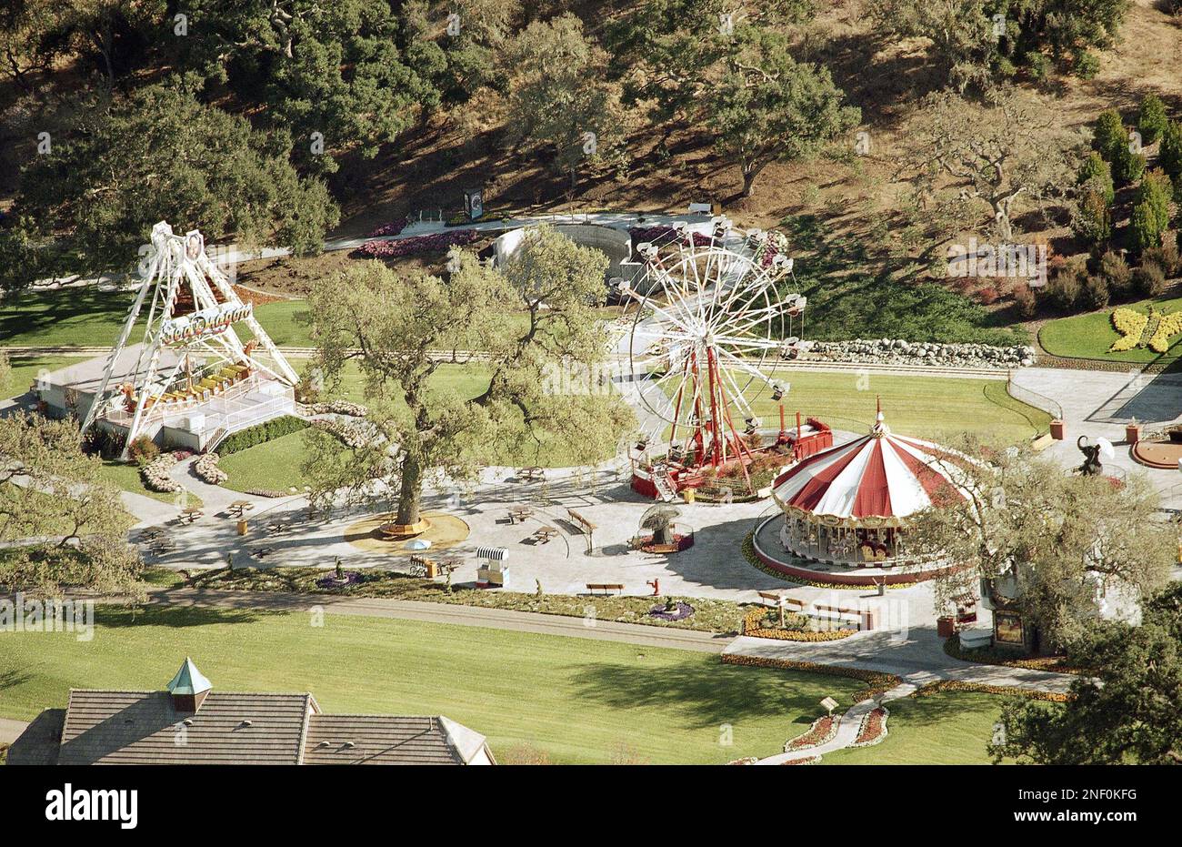 This is an aerial view of pop superstar Michael Jackson's Neverland ...