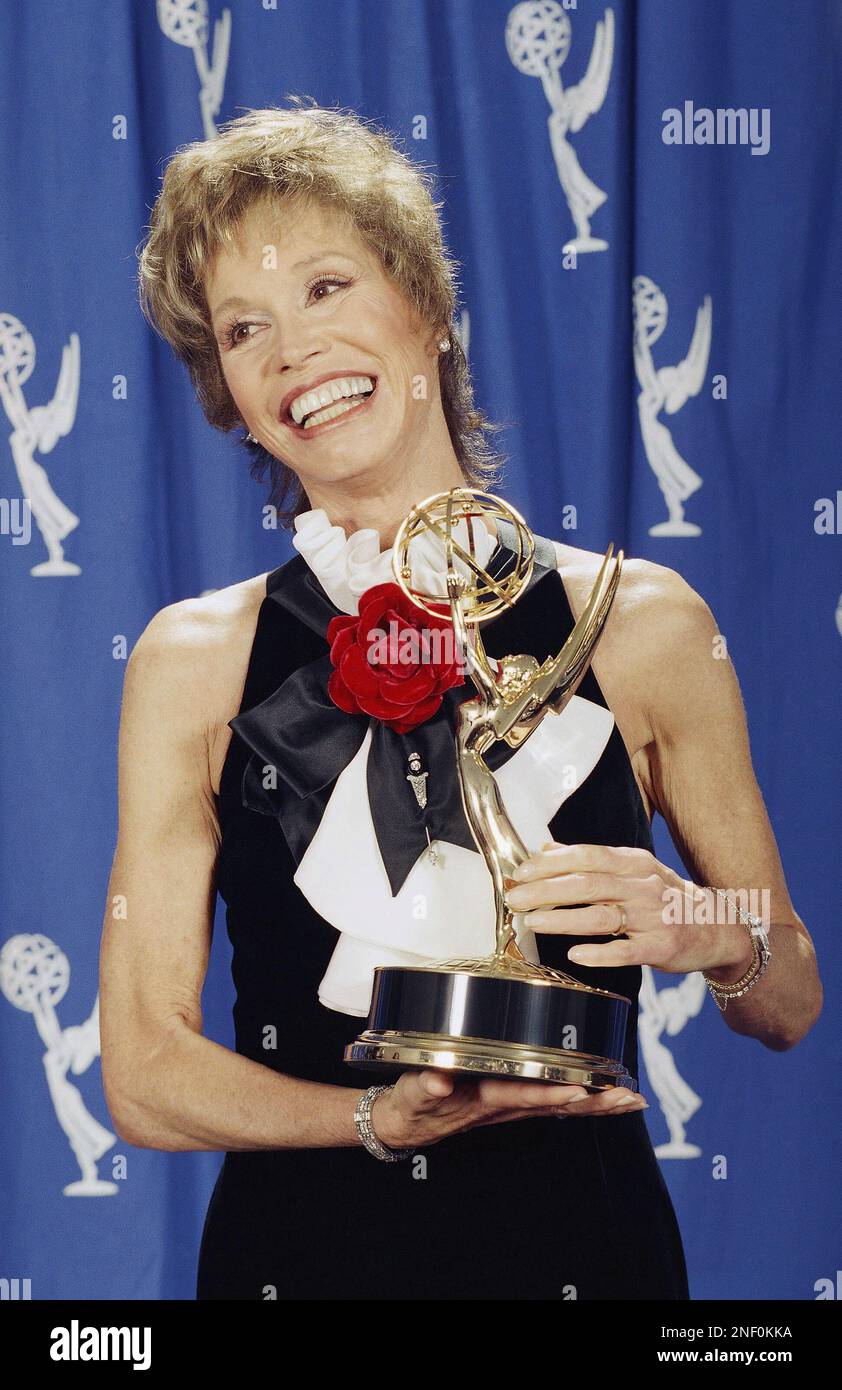 Mary Tyler Moore, 56, accepts the Emmy for best supporting actress in a ...