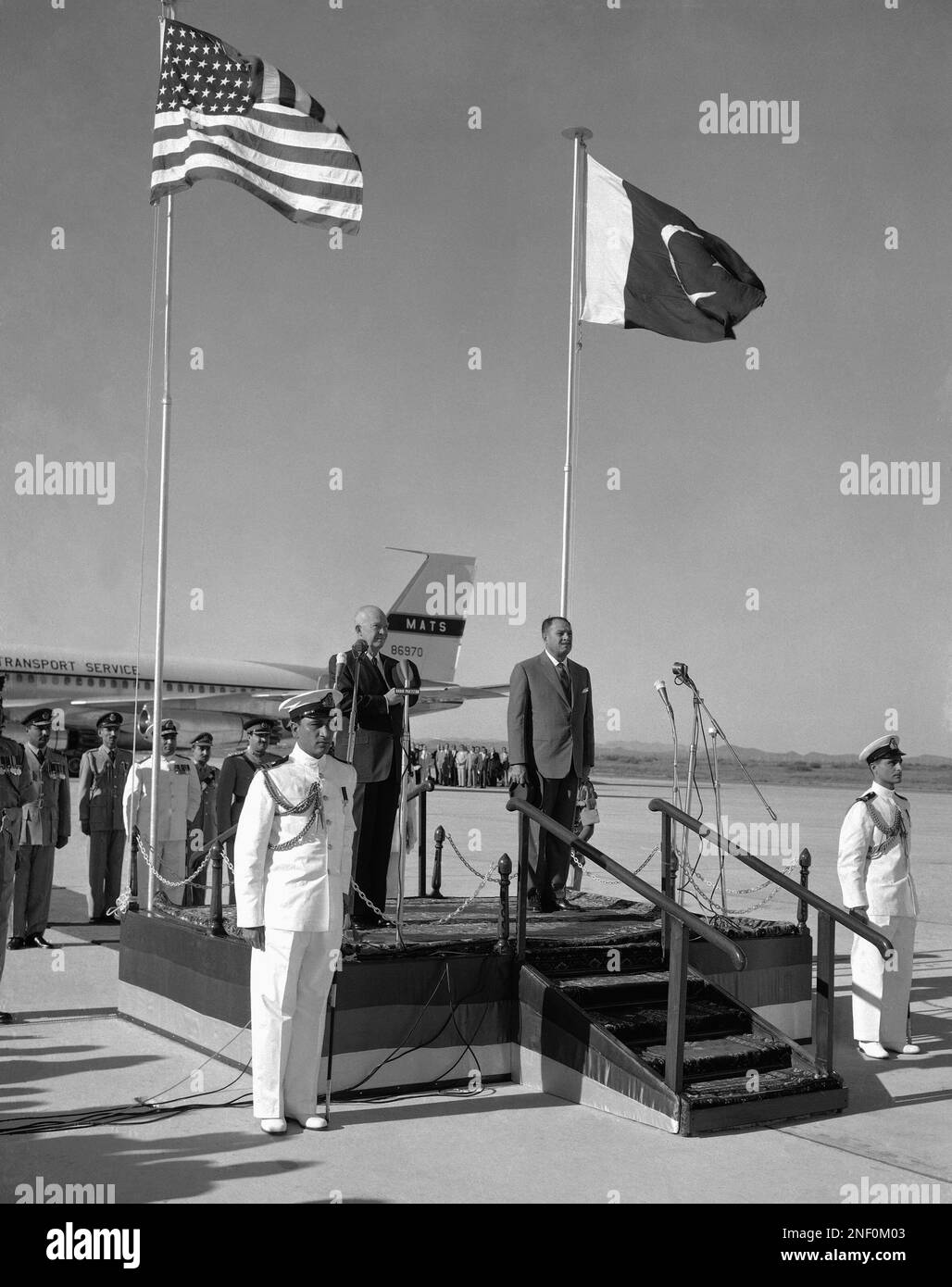 President Eisenhower and Pakistan’s President Mohammed Ayub Khan, right ...