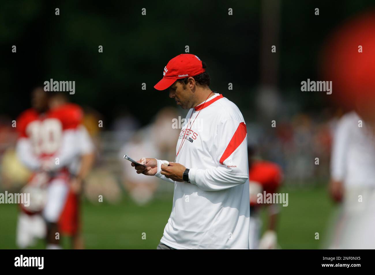 Kansas City Chiefs coach Todd Haley during NFL football training camp ...
