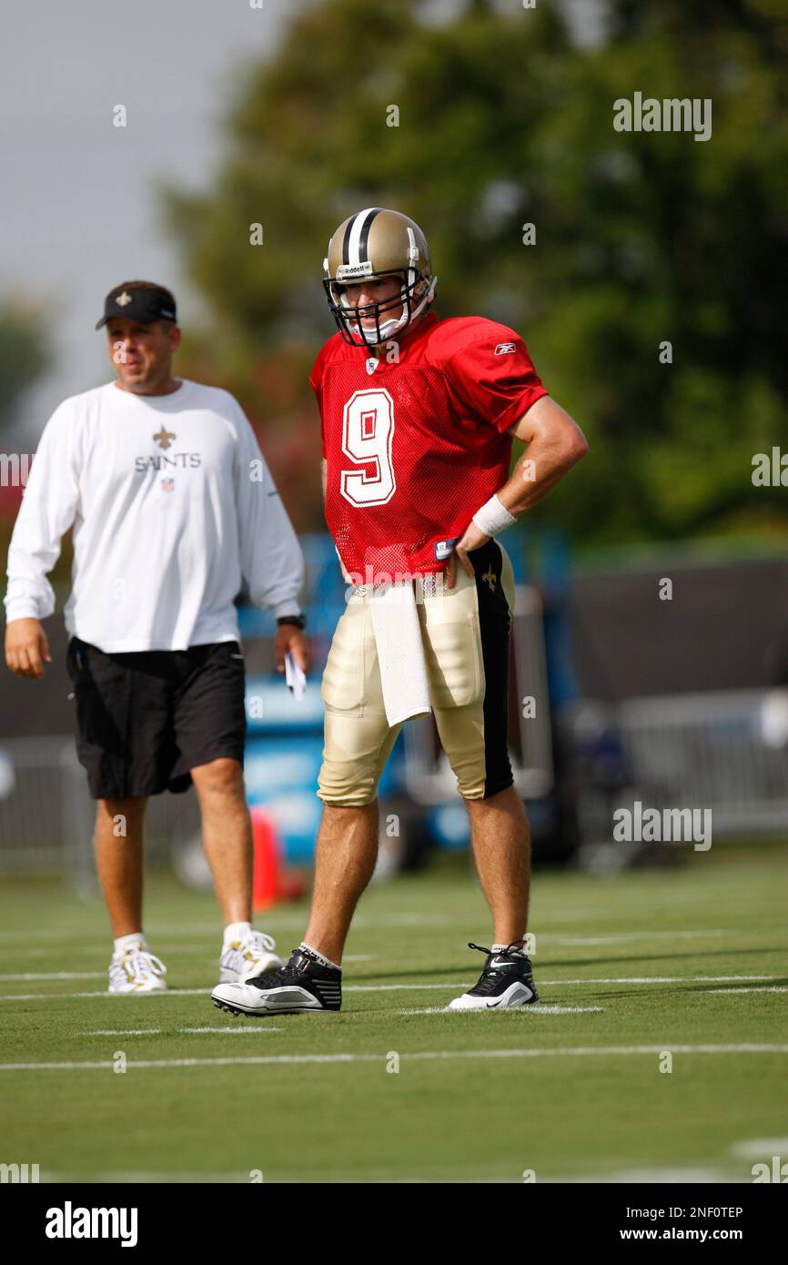 New Orleans Saints quarterback Drew Brees (9) and coach Seam Payton ...