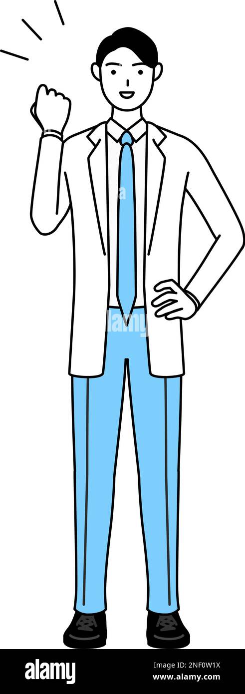 A man doctor in white coats posing with guts Stock Vector Image & Art ...