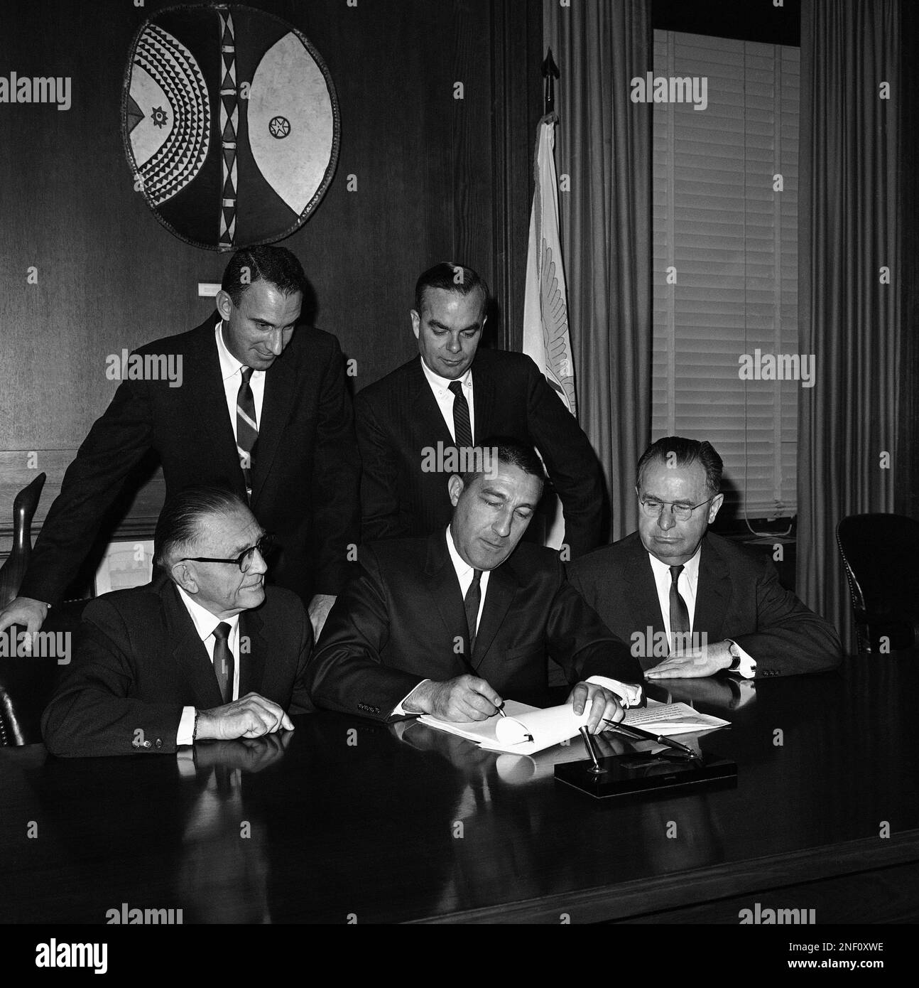 Secretary of the Interior Stewart Udall approves a water-service ...