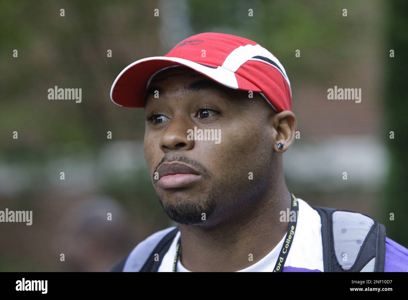Carolina Panthers' Steve Smith is shown after arriving at Wofford ...
