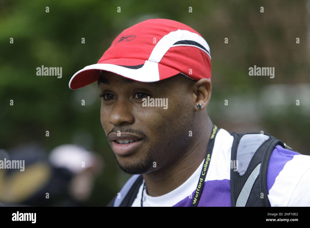Carolina Panthers' Steve Smith is shown after arriving at Wofford ...